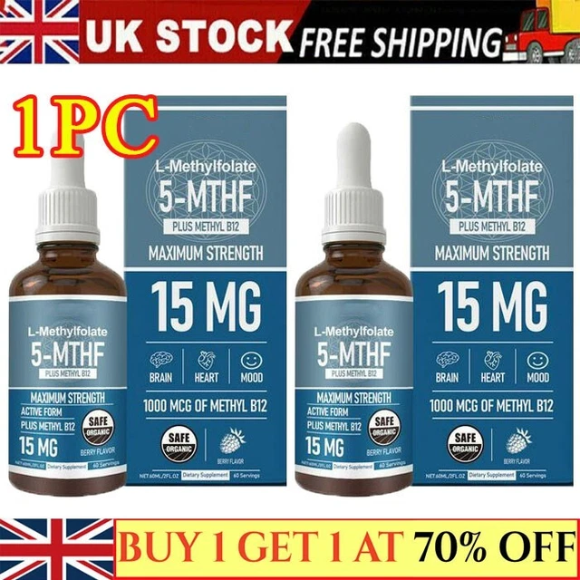 L-METHYL FOLATE 5-MTHF Drops 1000 Mcg - Liquid Vitamins Folate ...