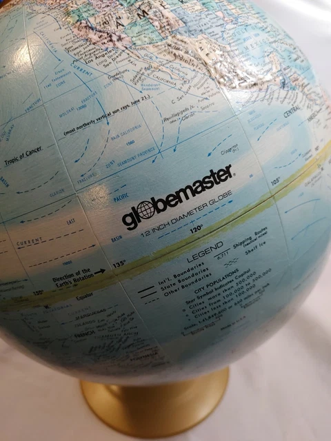 GLOBEMASTER 12 INCH Diameter Globe Plastic Base Map World Map education ...