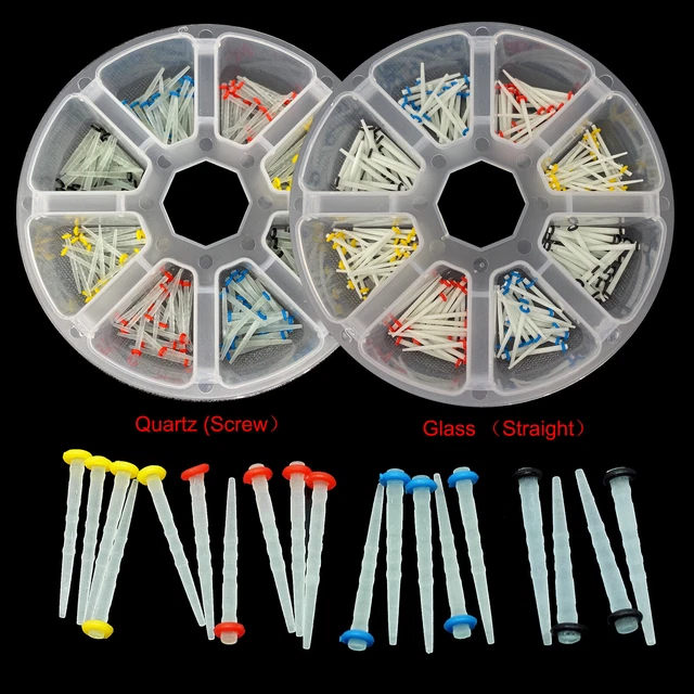 Dental Crystals 200 Pcs Dental Fiber Post Kit - Glass Quartz ...