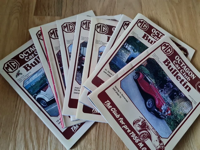 35 MG OCTAGON Car Club “Bulletin” magazine back issues 2000 2001 2002 ...