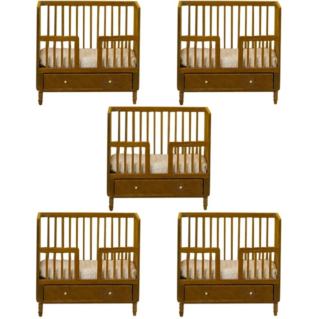 SET OF 5 Lit De Garde-corps Maison Poupée Meuble Pour Chambre EUR 47,38 ...