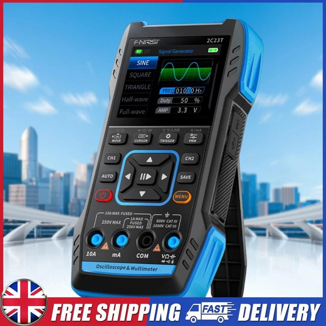 MINI OSCILLOSCOPE MULTIMETER 3 in 1 Signal Generator 10MHZ Dual Channel ...