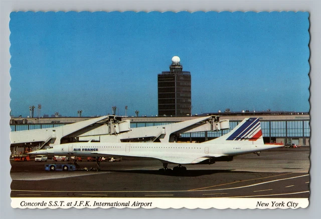 AVIATION AIRPLANE POSTCARD Concorde SST at JFK International Airport ...