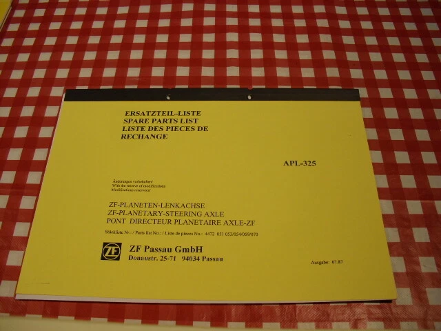 ORIGINAL ERSATZTEILLISTE ZF Lenkachse, APL 325 4472 051, IHC EUR 28,00 - PicClick DE