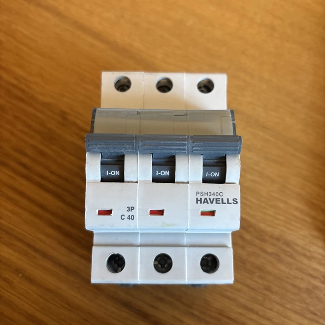 HAVELLS 40 AMP Type C MCB Circuit Breaker 3 Phase Pole PSH340C C40 TP £63.08 - PicClick UK