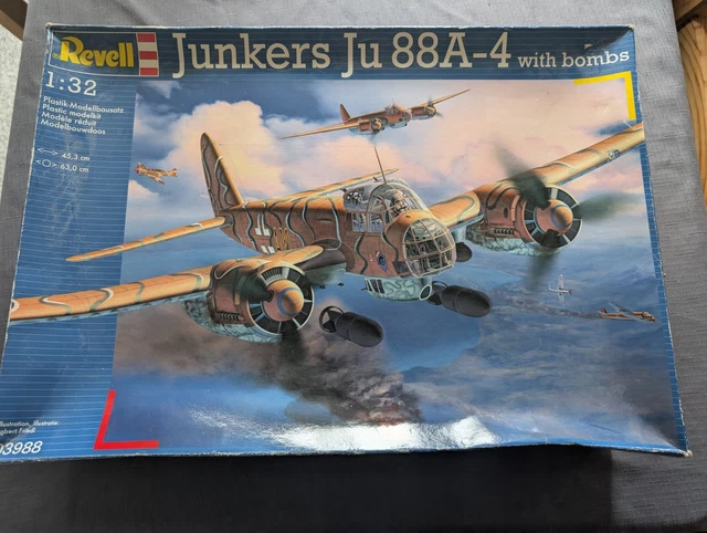 REVELL 1:32 JUNKERS Ju 88A-4 Model Kit with Bombs Bomber #03988 £75.60 - PicClick UK