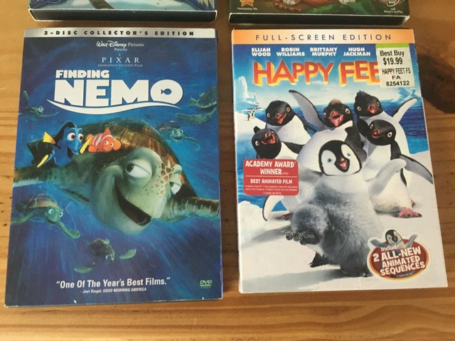 4 SETS DVDS for Kids, Jungle Book, Finding Nemo, Happy Feet, Scooby-Doo ...