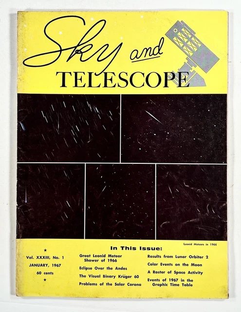 1967 JAN SKY & TELESCOPE Leonid Meteor Shower ANDEAN ECLIPSE Lunar ...