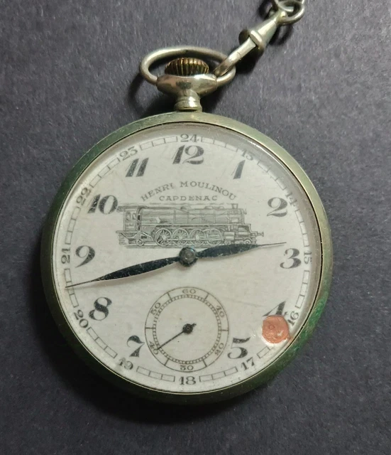 MONTRE DE POCHE/GOUSSET Ancienne "Henri Moulinou, Capdenac". Modèle Ferroviaire. EUR 130,00 ...