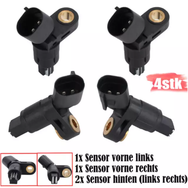 4X ABS SENSOR Vorne Hinten für Audi A3 8l TT Seat Arosa Skoda Octavia I ...
