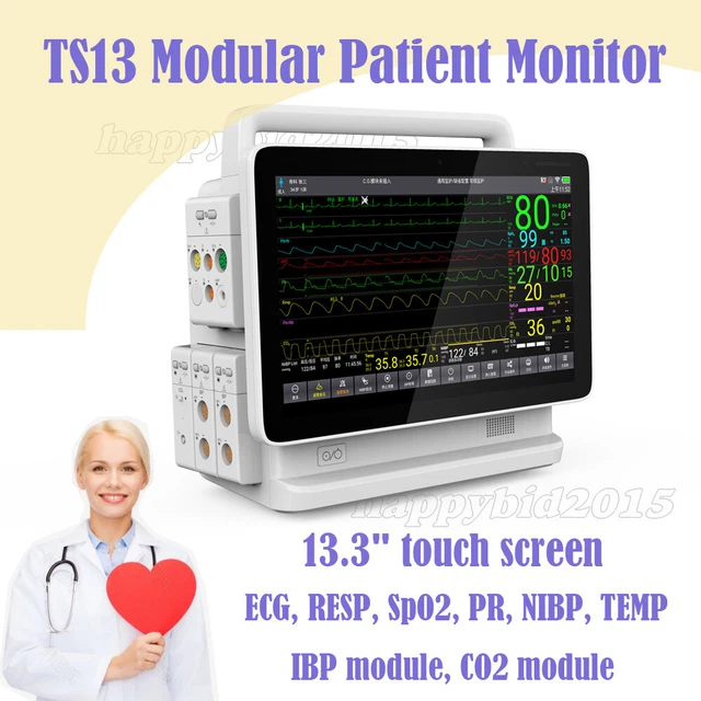 TOUCH SCREEN MODULAR Patient Monitor with ECG,RESP,SpO2,PR,NIBP,TEMP ...