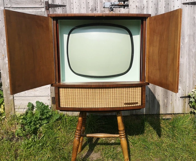 FABULOUS ORIGINAL VINTAGE Mid Century Dynatron TV Door Cabinet TV47V ...