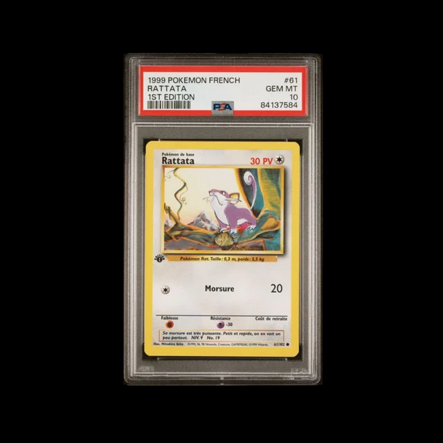 CARTE POKÉMON : Rattata 61/102 - Psa 10 - Set De Base Edition 1 EUR 1 ...