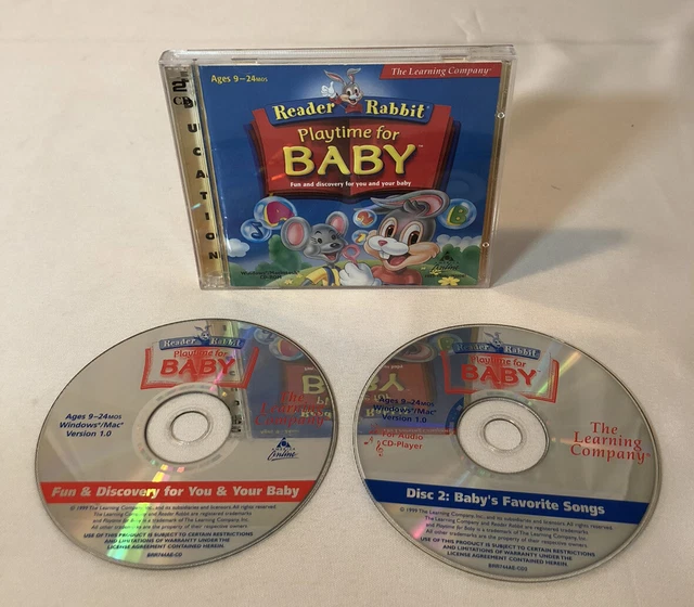 READER RABBIT PLAYTIME for Baby 2 Disc CD ROM PC - 9-24 Months - The ...