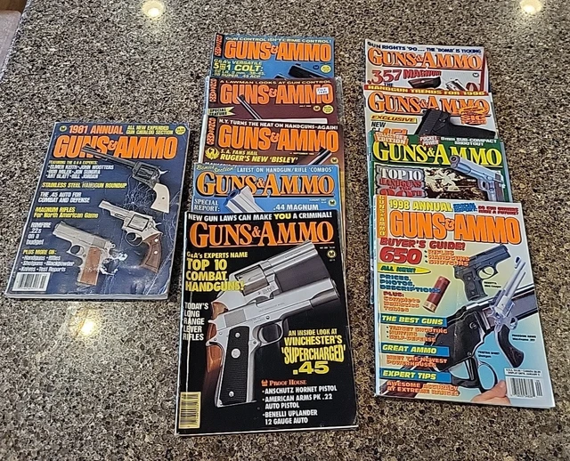 GUNS & AMMO Magazines Lot of 10 Vintage 1981 Annual Issue & Various ...