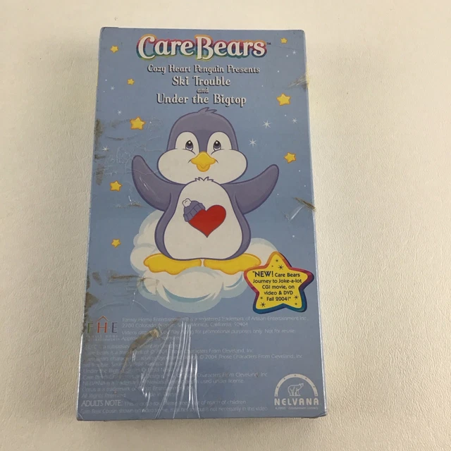 CARE BEARS COZY Heart Penguin VHS Tape Ski Trouble Under The Bigtop ...