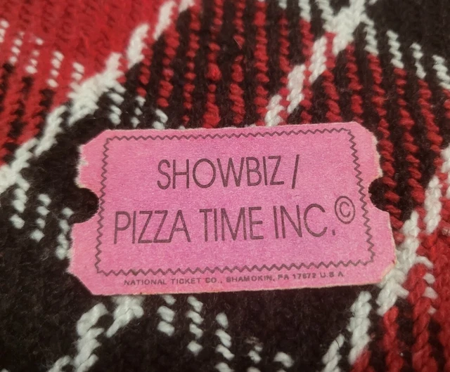 VINTAGE CHUCK E Cheese Collectible Arcade Ticket Rare Wow Red Pink ...