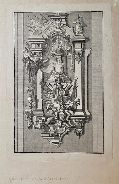 TOMBE MONUMENT PAR Michael Rentz (1698-1758) d'après Johann Jacob ...