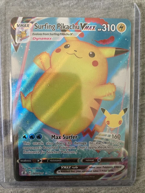 SURFING PIKACHU VMAX 009/025 Ultra Rare - Celebrations - Pokemon TCG NM ...