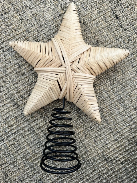 THRESHOLD TREE TOPPER Studio McGee 8x2x7.25" Woven Rattan Star Spring ...