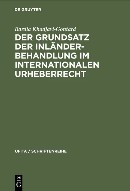 BARDIA KHADJAVI DER Grundsatz Der Inländerbehandlung Im Internationalen ...