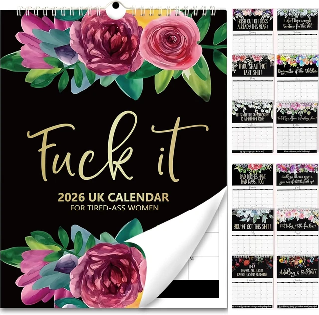 CALENDAR 2026 UK - 2026 Wall Calendar for Tired-Ass Women, Skylight ...