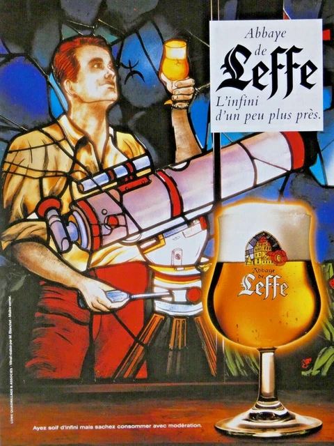 PUBLICITÉ DE PRESSE 1989 bière de abbaye de LEFFE l'infini d'un peu ...