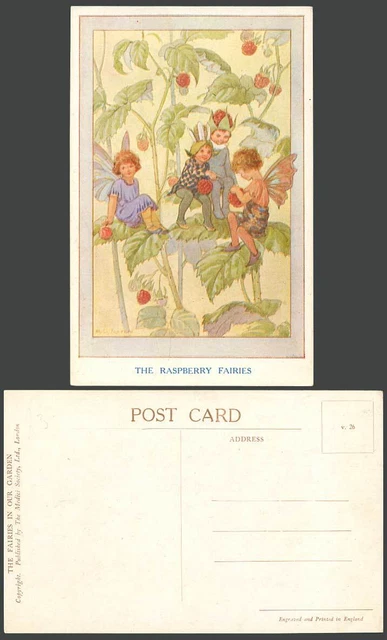 M.W. TARRANT ARTIST Signed Old Postcard The Raspberry Fairies in Our ...