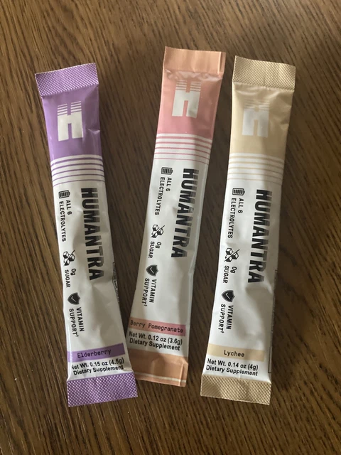 HUMANTRA ELECTROLYTE POWDER Hydrating Supplement Trial Pack x 3pcs ...