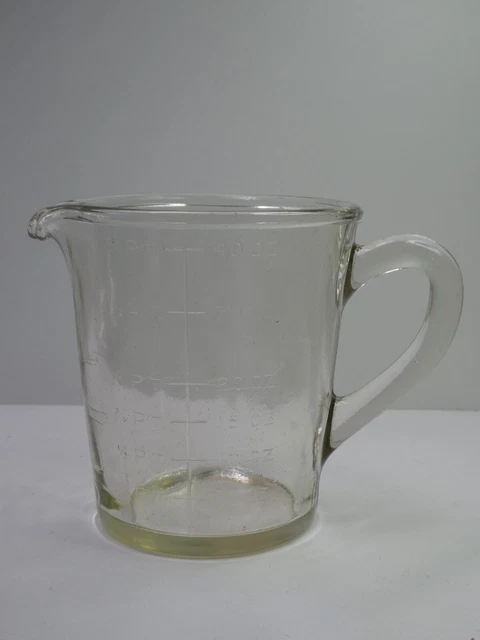 VINTAGE GLASS MEASURING Cooking Jug 5 Cup 2 Pints 40 Oz Kitchen Ware ...