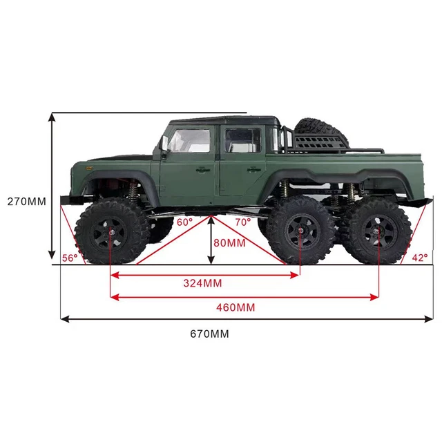 AUSTAR AX-X6 1/10 RC Car Crawler 6x6 30KM/H 2.4G 6WD Truck Green without battery £426.92 ...