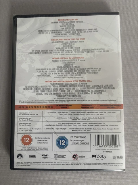 INDIANA JONES: 4-MOVIE Collection DVD Harrison Ford New Factory Sealed ...
