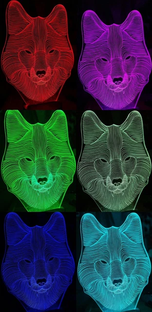 3D LAMP VISUAL Light Effect Touch Colors Changes Night Light (Wolf) £8. ...