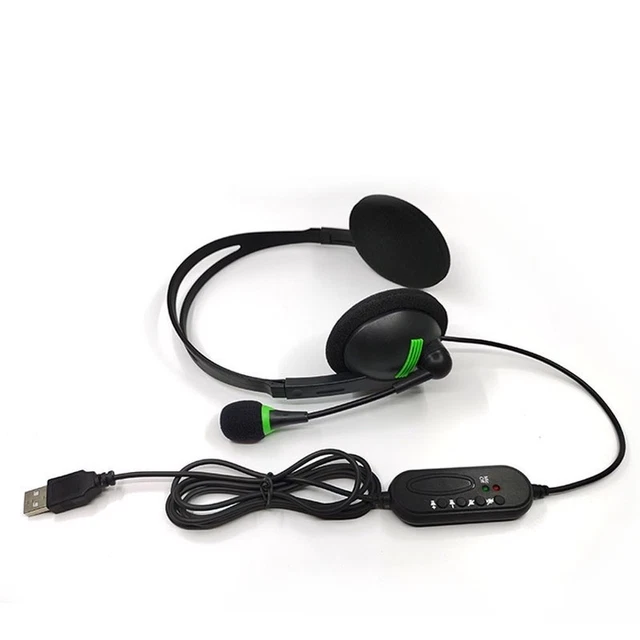 USB WIRED HEADSET with Active Noise Cancellation and Adjustable Audio ...