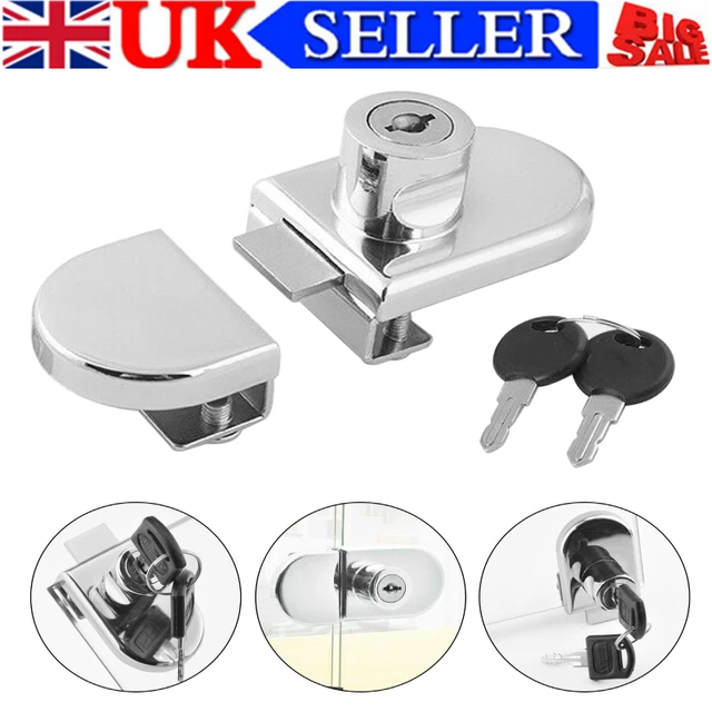 GLASS DOOR LOCK Display Cabinet Double-Door Lock&Keys Security Lock ...