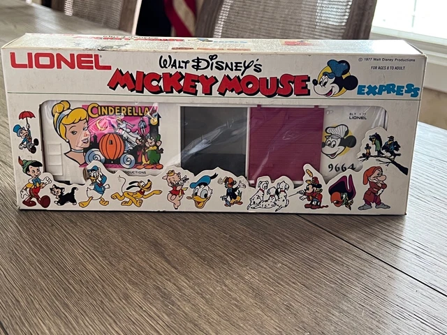 1977 LIONEL WALT Disney Mickey Mouse Express Train Set Cinderella Box ...