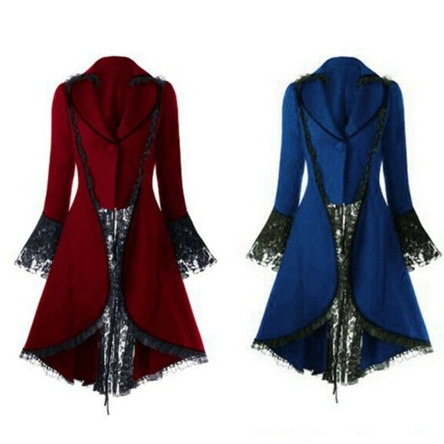 GOTHIC PUNK RAVE Brocade Steampunk Victorian Jacket Retro Women Long ...