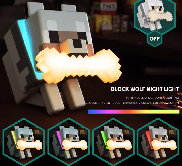 MC GAME CUTE Wolf Dog Night Light RGB £28.99 - PicClick UK