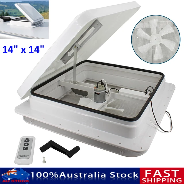 AU 12V CARAVAN Roof Vent Hatch Shower Air Exhaust Fan Rain RV Trailer ...