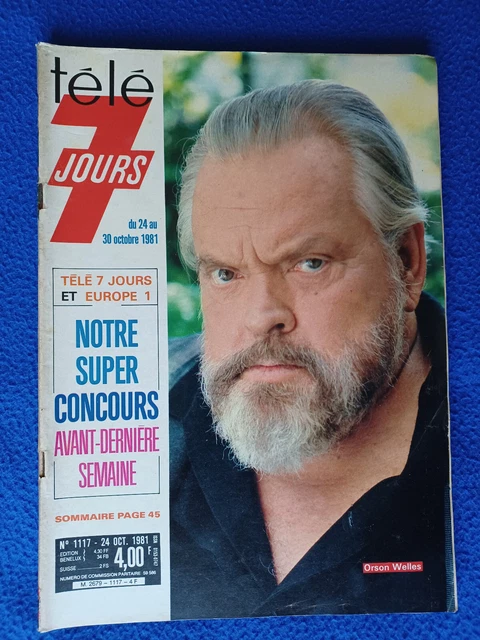 TÉLÉ 7 JOURS N° 1117 - ORSON WELLES - 1981 EUR 9,90 - PicClick FR