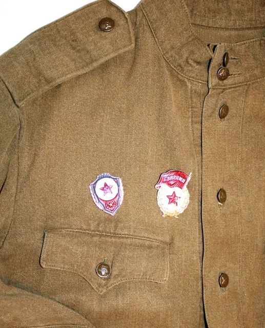 VINTAGE SOVIET RUSSIAN MILITARY Army 1969 ORIGINAL TUNIC "GYMNASTERKA ...