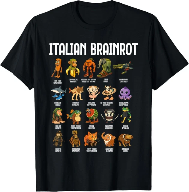 ITALIAN BRAIN ROT Italian Brainrot Funny Memes T-Shirt unisex T-Shirt £ ...