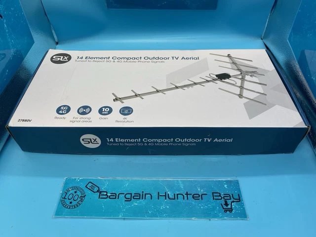 OUTDOOR TV AERIAL, SLx 14 Element Yagi 4G & 5G Filtered Compact Ultra ...