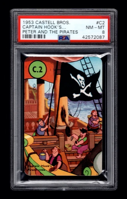 PSA 8 &CAPTAIN HOOK'S PIRATE CREW" 1953 Disney Peter Pan Castell Card ...