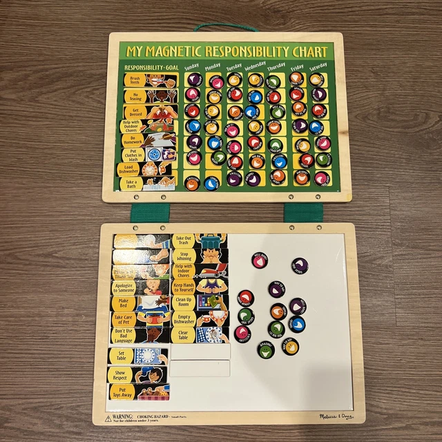MELISSA & DOUG Magnetic Responsibility Chart Chore Behavior Tracking ...