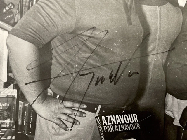 RARE PHOTO ARGENTIQUE Dédicacée Autographe Aznavour Charles Par ...