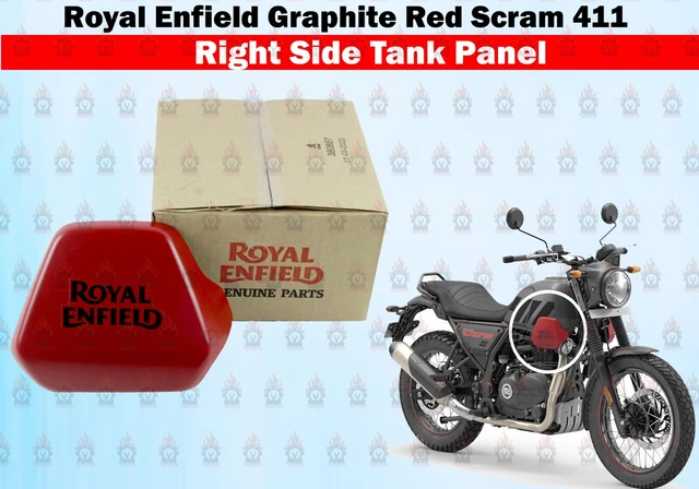 ROYAL ENFIELD GRAPHITE Red Scram 411 "Tank Panel With Sticker" Right ...