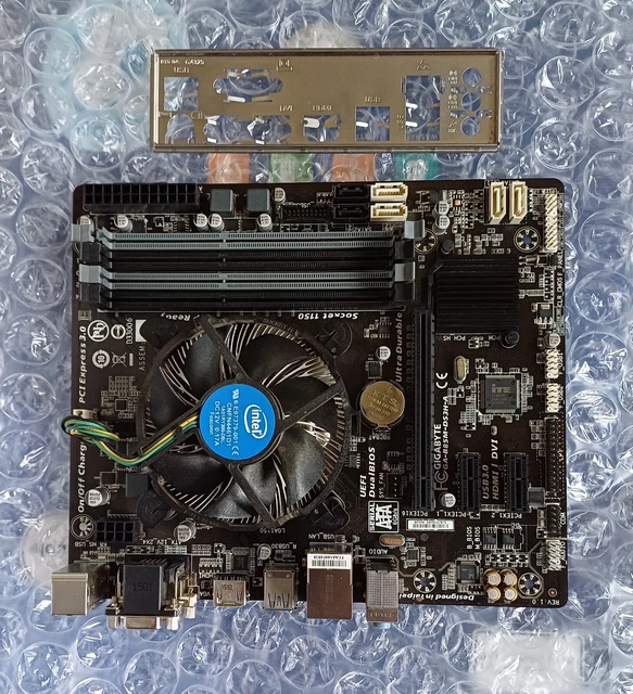 GIGABYTE GA-B85M-DS3H-A REV 1.0 LGA1150 mATX i3-4160 CPU I/O SHIELD ...