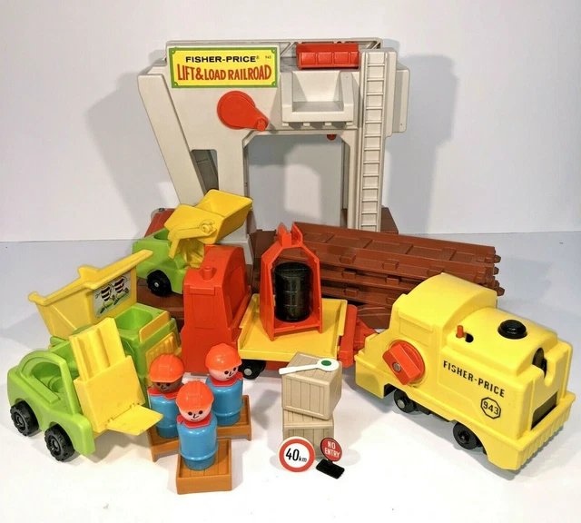 LIFT AND LOAD Railroad Fisher Price Little People #943 1978 Accessories ...