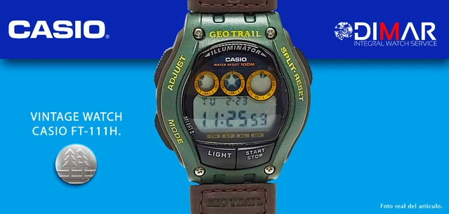 VINTAGE CASIO GEOTRAIL FT-111H QW.1966. WR.100 Illuminator AÑO.1999 ...